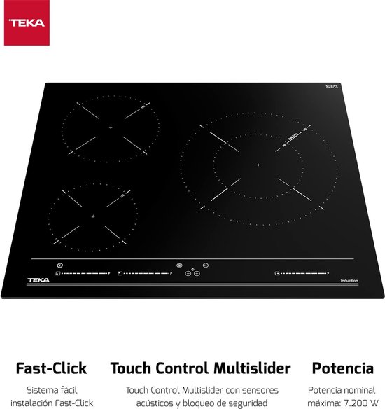 Teka IBC 63015 MSS Multislider-inductieplaat, 60 cm, met 3 kookzones, Power... | bol