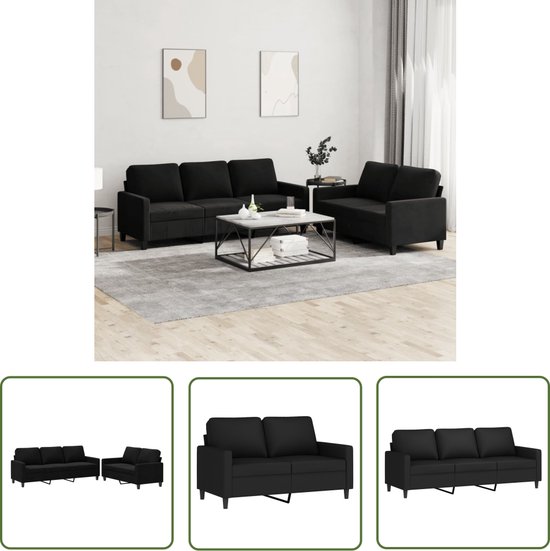 vidaXL Bankstel - Loungeset - 2-delige Loungeset met kussens fluweel ...