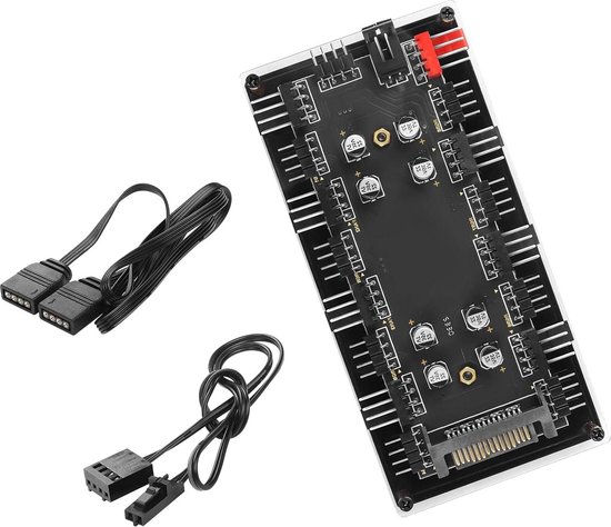 Fan Hub 12V 4Pin PWM + RGB 2-in-1 Controller with SATA Power CPU ...