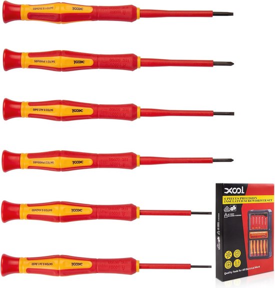Geïsoleerde Precisie Schroevendraaiers Set 6 Stuks - 1000V VDE ...