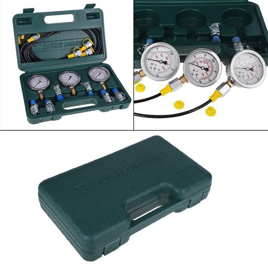 Hydraulische manometer druktest kit voor machines 25/40/60MPa. | bol