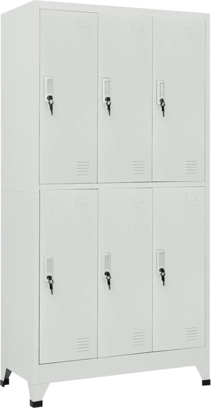 vidaXL Lockerkast 6 vakken staal 90x45x180 cm Lockerkast - Metalen ...
