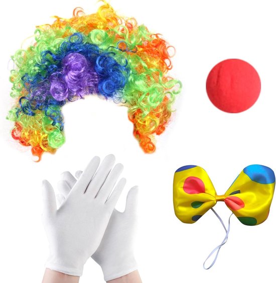 4-delige Clown Accessoires Set voor Volwassenen en Kinderen ...