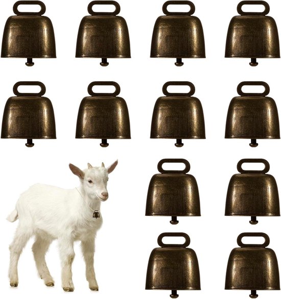 Kleine 12 stuks handgemaakte koperen geitenklokken metalen bel vintage ...