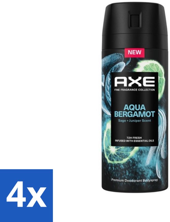 Axe - Deodorant - Spray - Aqua Bergamot - 150ml x 4 | bol