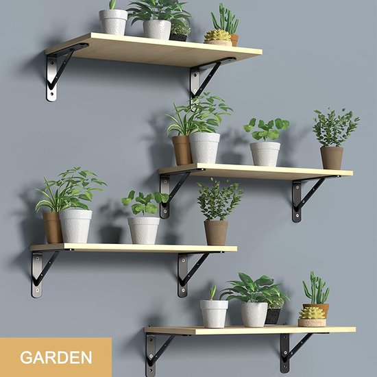 4 stuks plankhoek zwart metaal 150 mm plankdrager met schroeven hoek ...