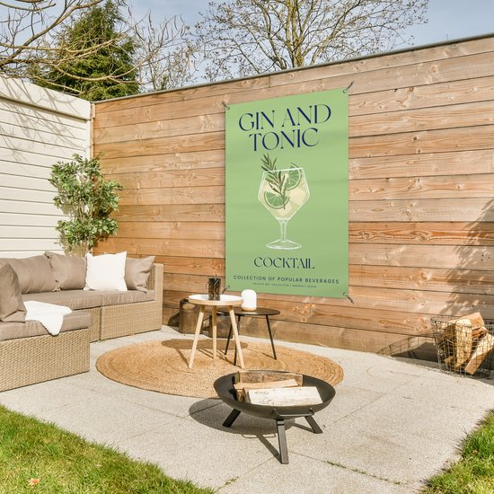 Tuinposter 80x120 cm - Gin Tonic - Groen - Cocktail - Vintage ...