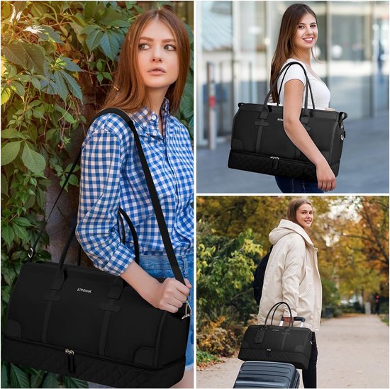 Weekender reistas voor dames, grote weekendtas met schoenenvak en natte ...