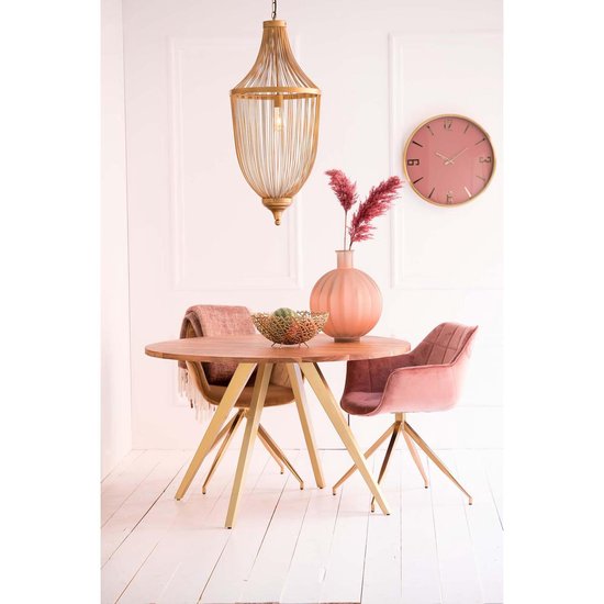 Light & Living Jaimy Eetkamerstoel - Roze/Goud - 61x53.5x77cm | bol