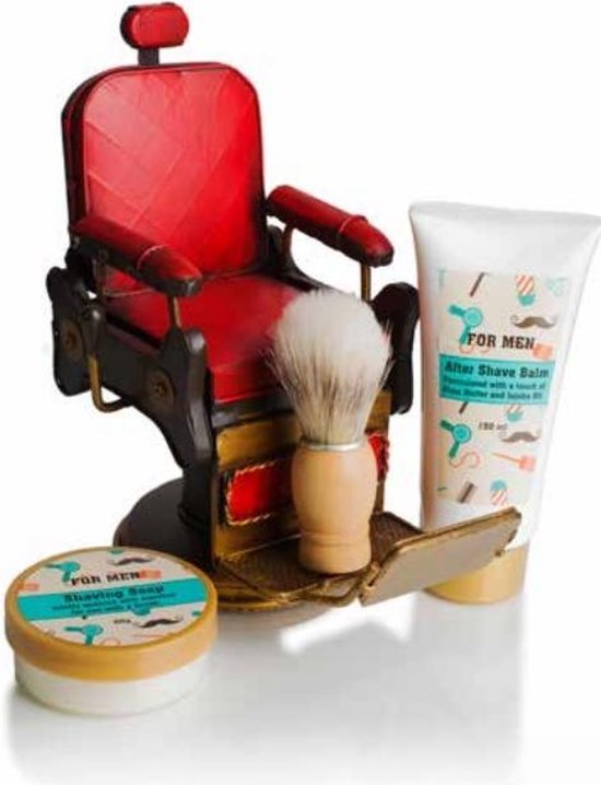 Vintage Barber Chair Shaving Gift For Men set aftershave balm 150ml ...