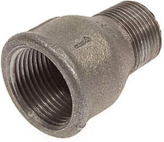 Nefit Ind Nr246 soknippel verlopend met binnen en buitendraad 3/8 x1/4 zwart | bol.com