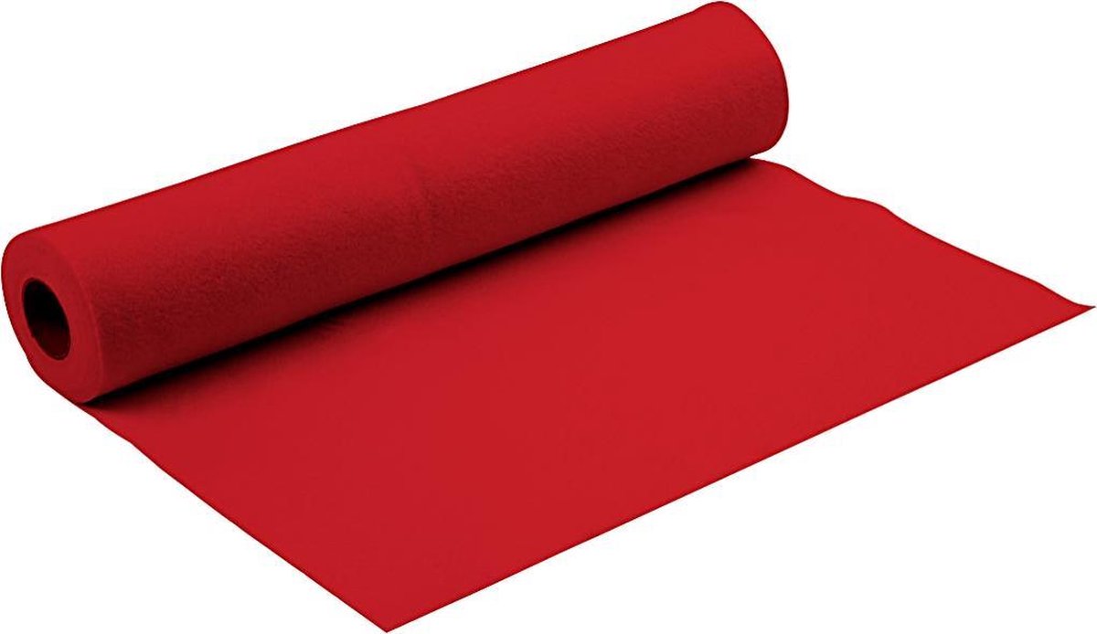 Hobbyvilt, B: 90 cm, dikte 1,5 mm, rood, 5 m/ 1 rol | Vilt vellen ...