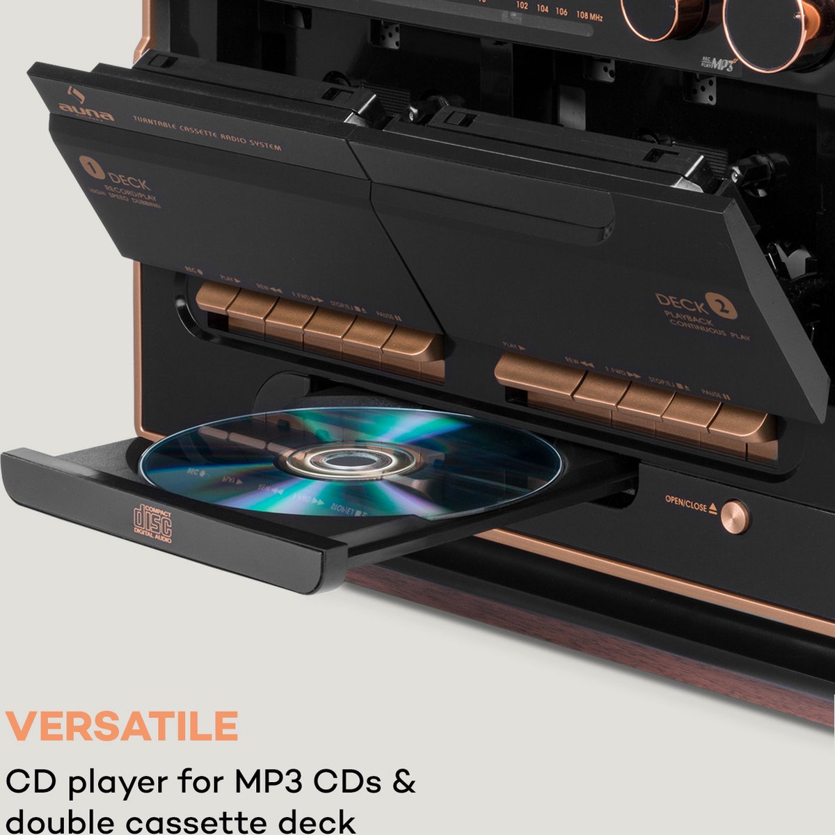 388-BT Wood stereo-installatie HiFi systeem platenspeler | bol