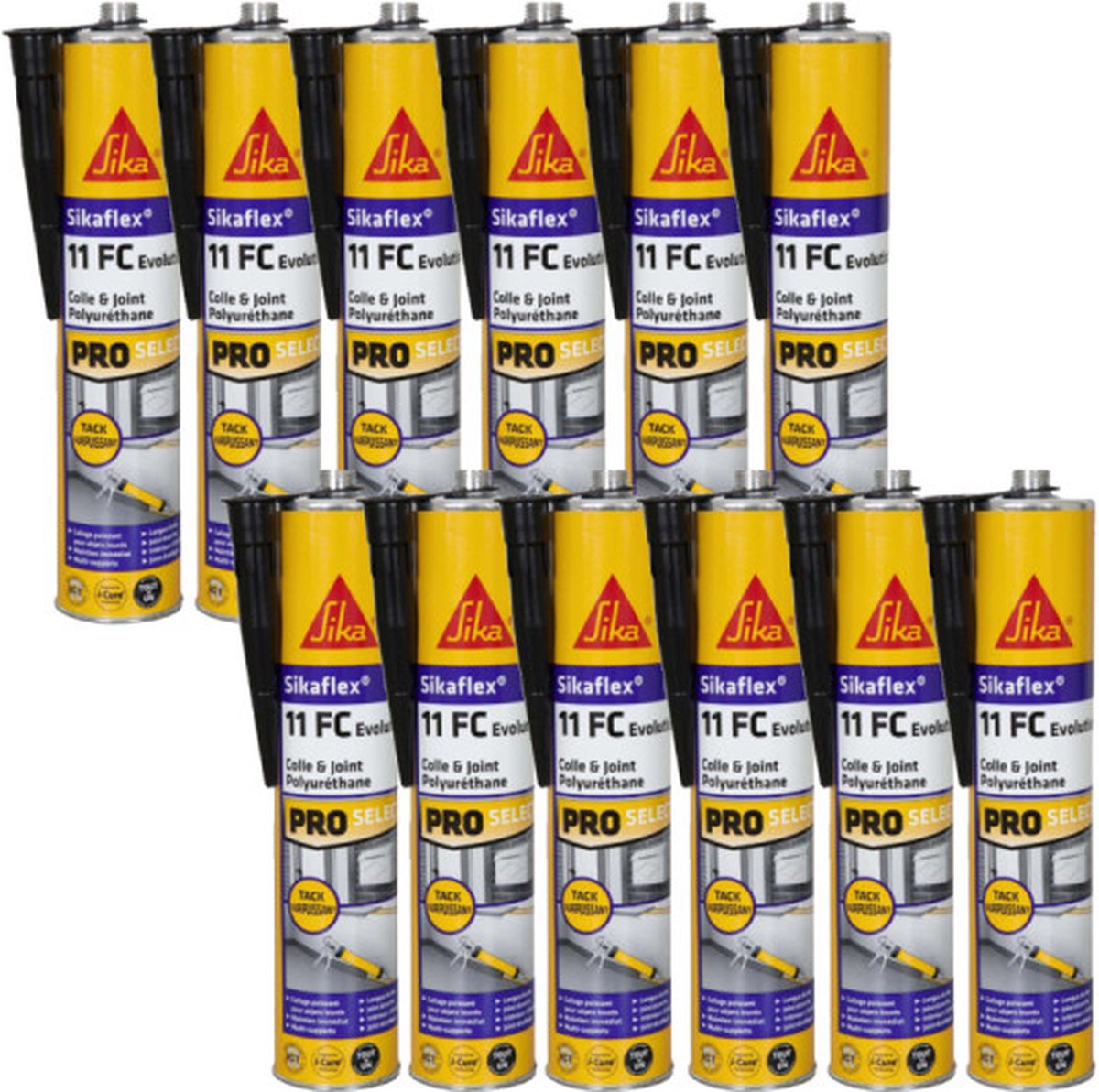 Set van 12 SIKA Sikaflex 11 FC+ Evolution lijmen - Zwart - 300ml | bol.com