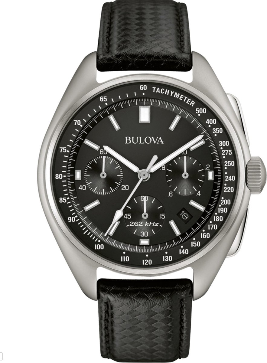 Bulova Lunar Pilot Horloge - Bulova heren horloge - Zwart - diameter 44 ...