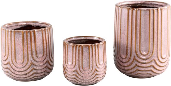 PTMD Pot de Fleurs Jilly - 14,5 x 14,5 x 19 cm - Céramique - Rose | bol.com