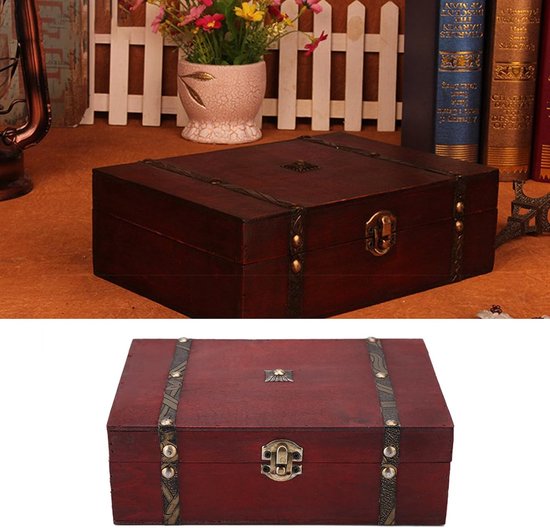 Retro Houten Doos - Antieke Houten Doos - Vintage Sieraden Box - Retro ...