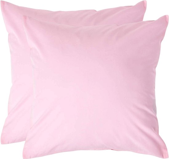 Homescapes Kussensloop 40x40 cm Set van 2 – Roze – 100% Egyptisch ...