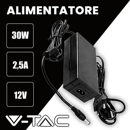 Voeding 12V 30W 2,5A met Jack 2.1 voor camera's, LED-strips en ...