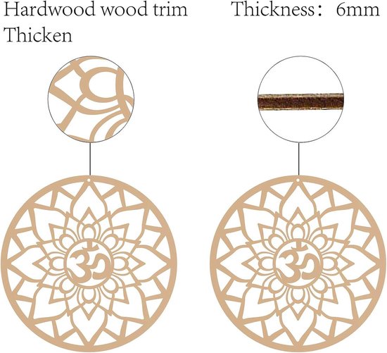 Allecto Plus - Houten Lotus Wanddecoratie 12 inch Kristalrooster ...