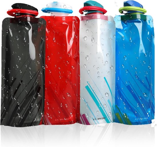Opvouwbare Waterflessen Set van 4 - Flexibel en Herbruikbaar voor ...