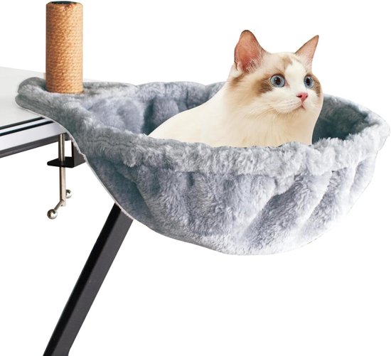 Allecto plus - Kattenbed met kattenkrabpaal en hangmat voor bureau ...