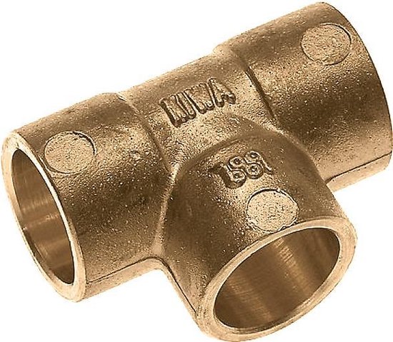 Bonfix - messing - soldeerfitting - T-stuk - 28 x 28 x 28mm - 3 x capillair - KIWA en... | bol.com