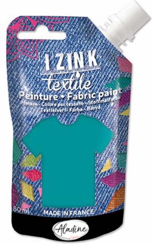 Izink Fabric Paint Textile Bleu Vert Soie 50 ml | bol