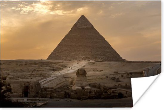 Poster De grote Sfinx van Giza voor de Piramide van Khafre - 30x20 cm | bol