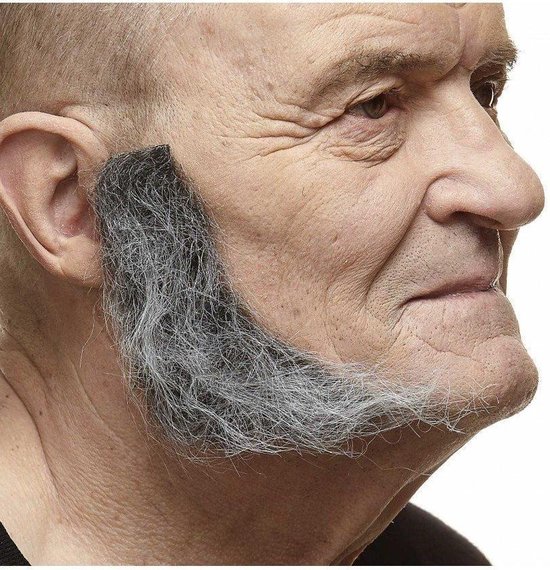 Partychimp Bakkebaarden Mark Heren Imitatiebont Grijs 2 Stuks | bol.com