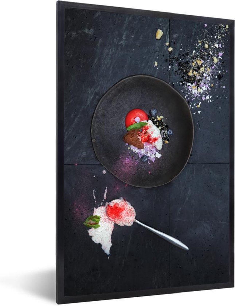 Fotolijst incl. Poster - Toetje van bessen en meringue - 20x30 cm ...