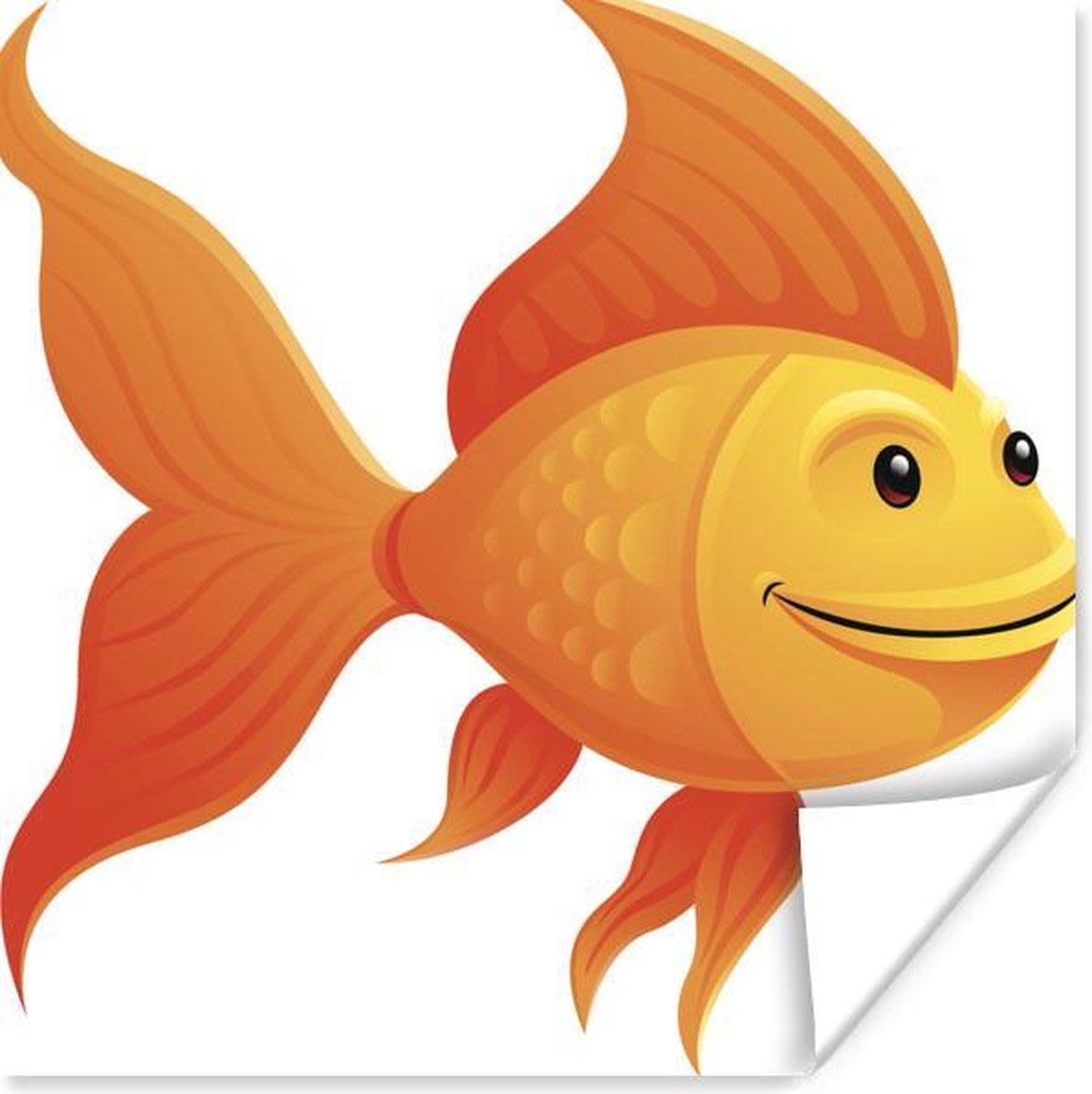 Une illustration de dessin animé d'un poisson rouge sur fond blanc ...