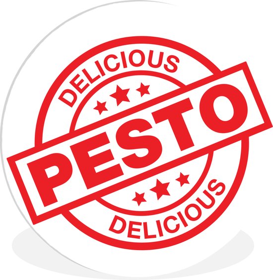 Une illustration d'une étiquette de pesto Plaque murale en plastique ...