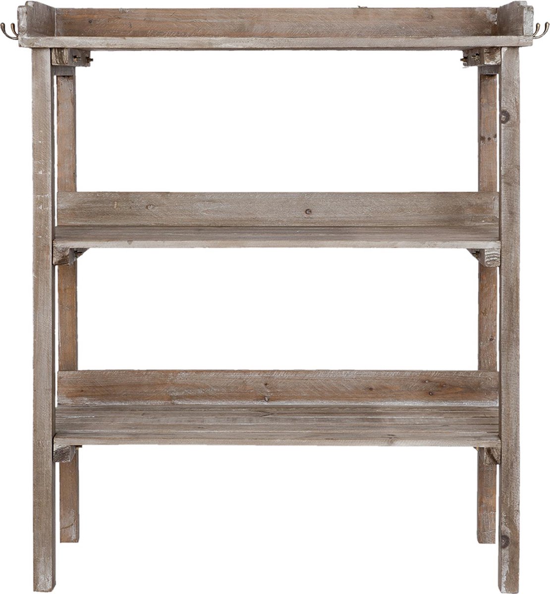 Clayre & Eef Rekje 82x37x89 cm Grijs Hout Rechthoek Keukenrek Tuinrek ...