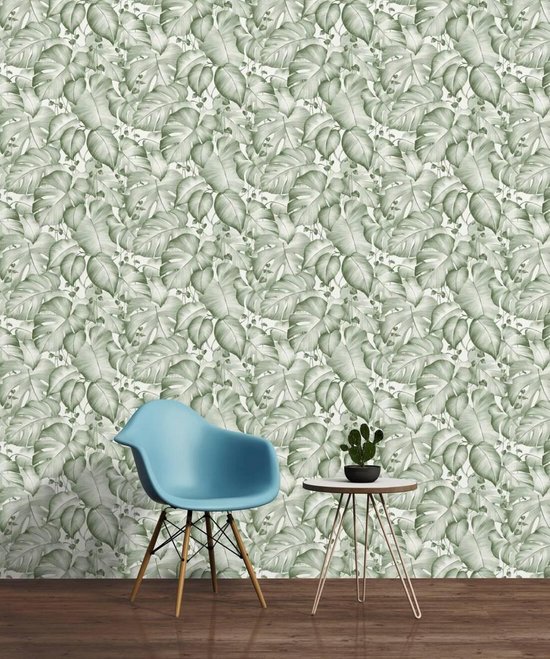 BLADEREN BEHANG - Groen Wit - AS Creation Colibri | bol.com