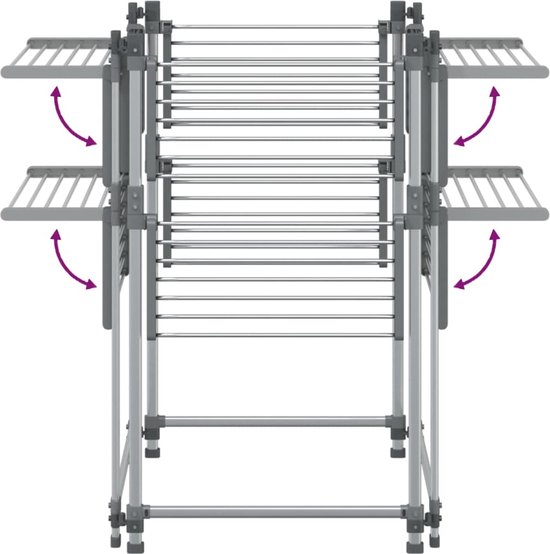 vidaXL Wasrek - Wasrekken - Droogrek - Wasdroogrek - Wasrek 107x107x120 ...