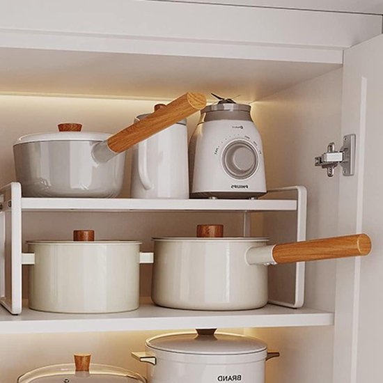 Plankinzet organizer met antislipmat - Keukenkastinzet voor keuken ...