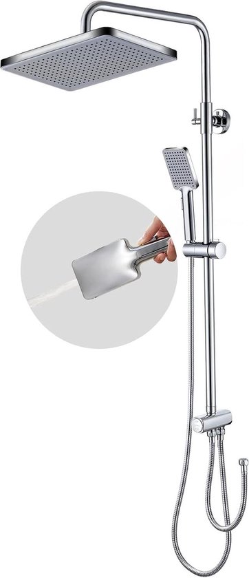 Regendouche - douchekop zonder armatuur - 30 x 20 cm - douchestang 90 ...