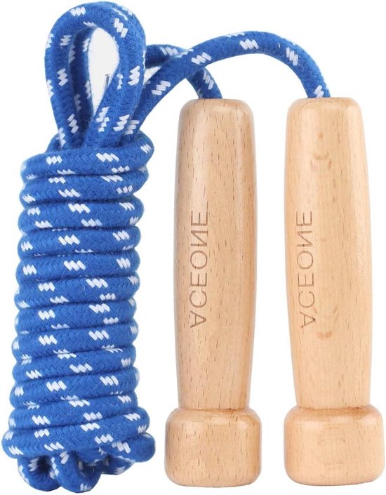 Springtouw voor volwassenen - Traditioneel houten handvat - Verstelbaar ...