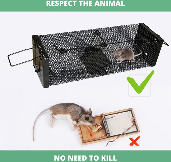 Levendige rattenval - binnen en buiten, effectieve kooi voor muizen en ...