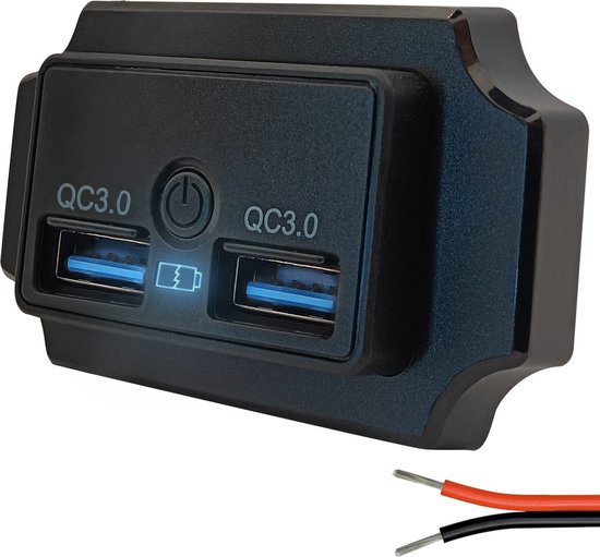 ProRide 12V USB Autolader 2 Poorten Opbouw - USB A Stopcontact Auto ...