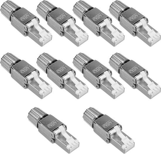 10x RJ45-stekkers - Set van 10 Cat6A netwerkstekkers - Voor het ...