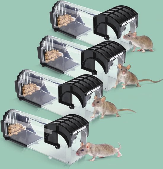 Muizenvallen 4-pack - Efficiënte en herbruikbare muizenvallen voor ...