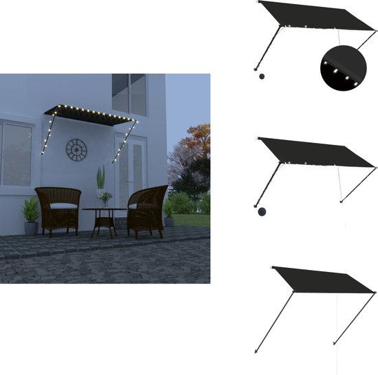 vidaXL Luifel - Luifels - Buitenluifel - Buitenluifels - Luifel uittrekbaar met LED... | bol