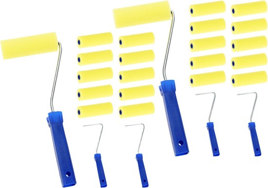 FX Tools Verfrollers set 24 delig - 4 houders/20 rollen van 10 cm ...