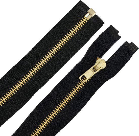 5-pack scheidbare ritssluitingen 85 cm van metaal - zwart ...
