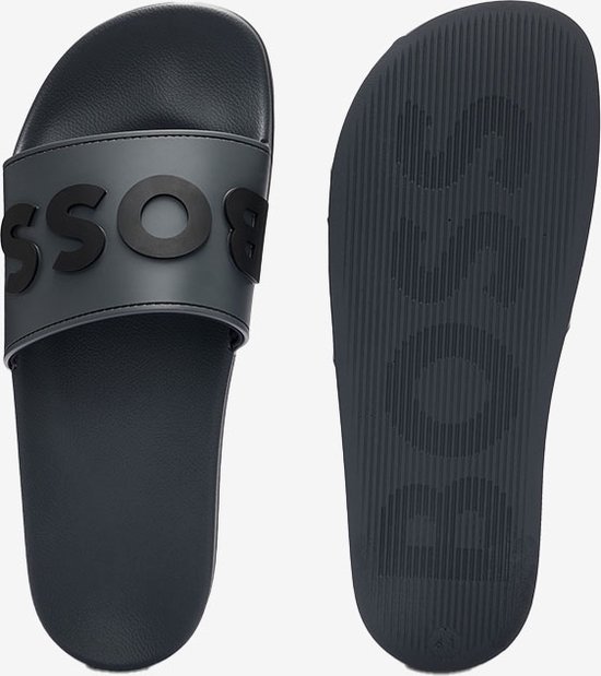 Hugo Boss heren slippers big logo grijs | bol