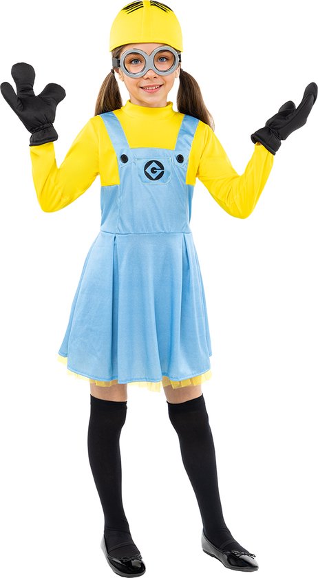 FUNIDELIA Minions Dave Kostuum voor meisjes - Maat: 97 - 104 cm | bol