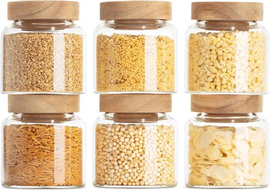 Voorraadpotten met deksel 170 ml - luchtdicht glazen voorraaddozen ...