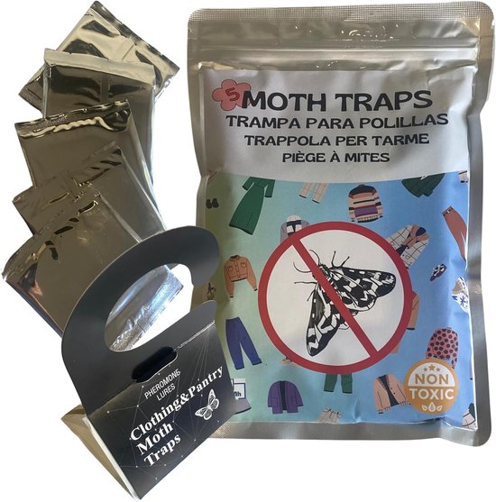 Set van 5 mottenvallen met feromonen - Effectieve en veilige ...